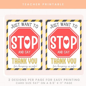 Printable Crossing Guard Gift Card Holder | Safety Guard Appreciation ...