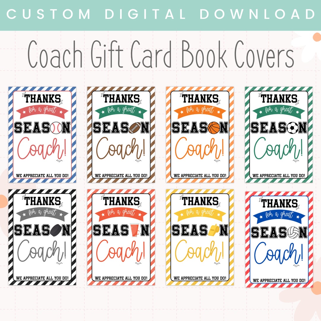 Coach Gift Card Book Covers Add-on for Teacher Gift Card Book Bundles ...