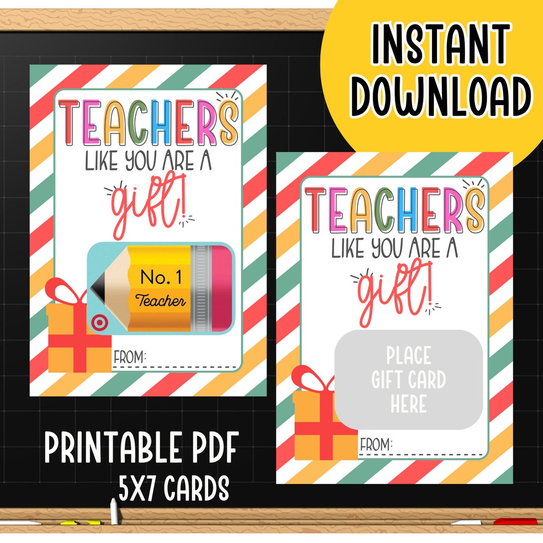 Printable Teacher Christmas Gift Card Holder | Christmas Gift Card ...