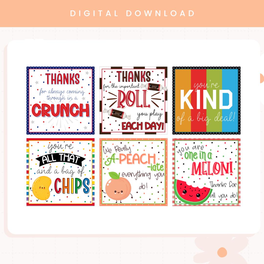 Printable 36 Appreciation Gift Tags | Teacher Gift Tags | Employee Gift ...