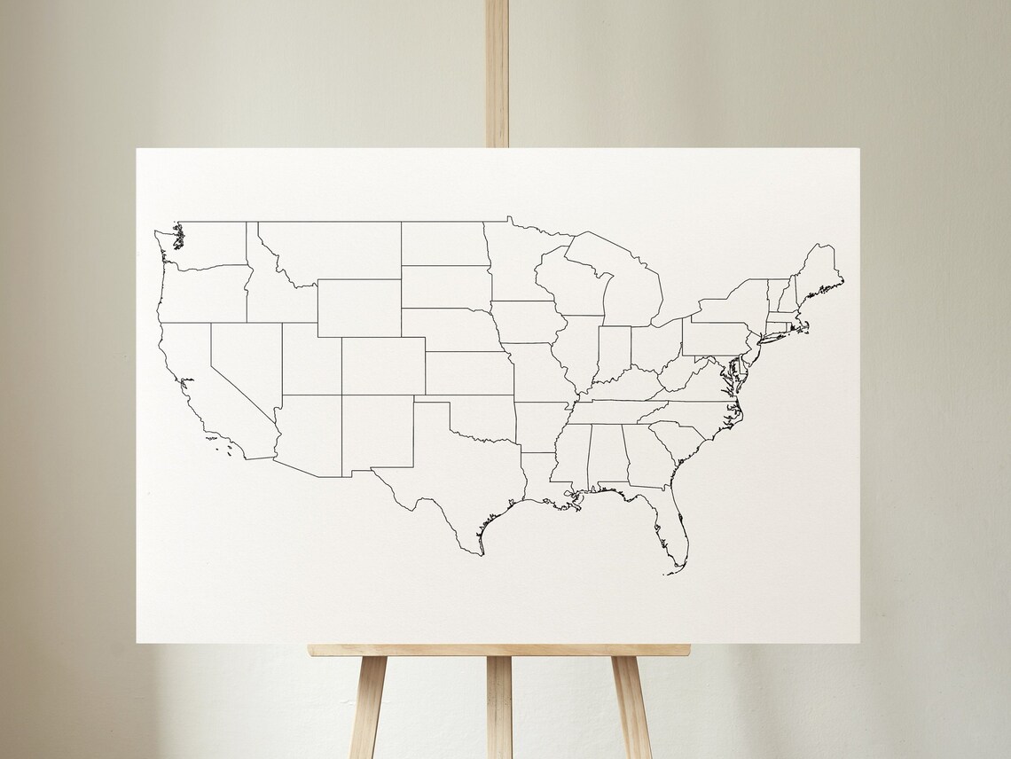USA America Map Svg Outline Includes Svg Eps Png Jpg Dxf File Vector ...