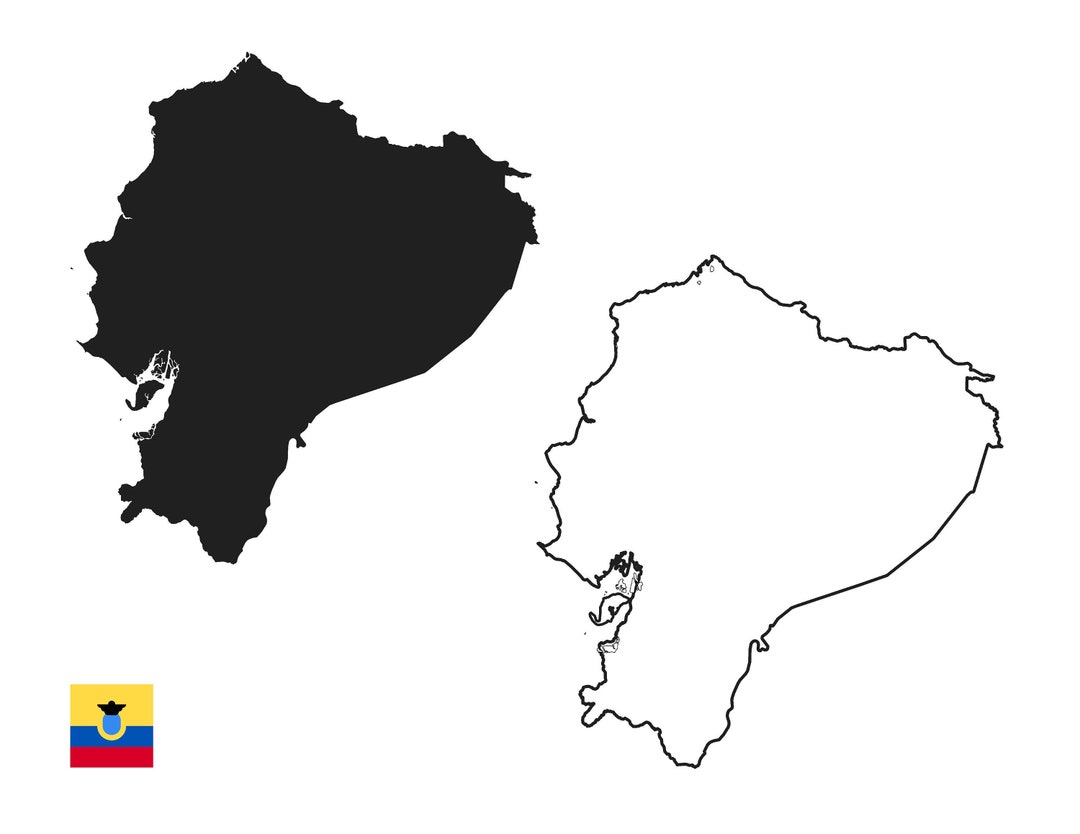 Ecuador Map Svg Outline Includes Svg Eps Png Jpg Dxf File - Etsy