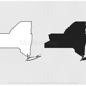 New York Map Svg Outline Includes Svg Eps Png Jpg Dxf - Etsy