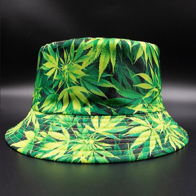 Green Bucket Hat Weed Leaf Happy Flower Unisex One Size - Etsy