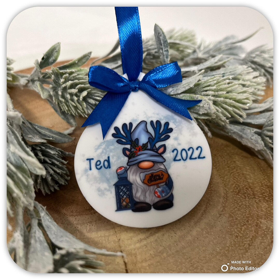 Blue Gonk Christmas Bauble Tree Decoration - Etsy