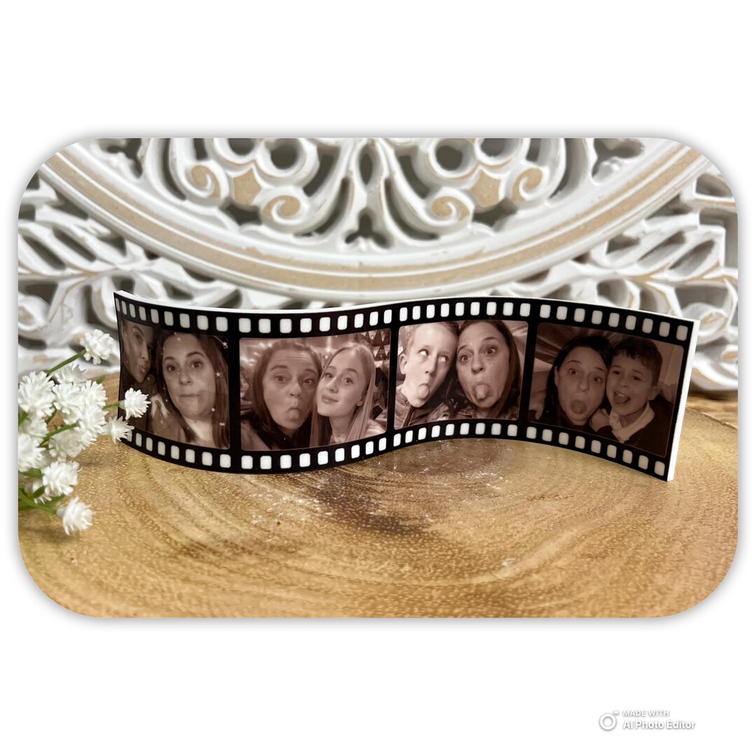 Personalised Acrylic Film Reel Photo Gift | Custom 4 Photo Film Strip ...