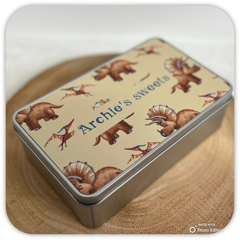 Personalised Dinosaur Sweet Tin - Etsy