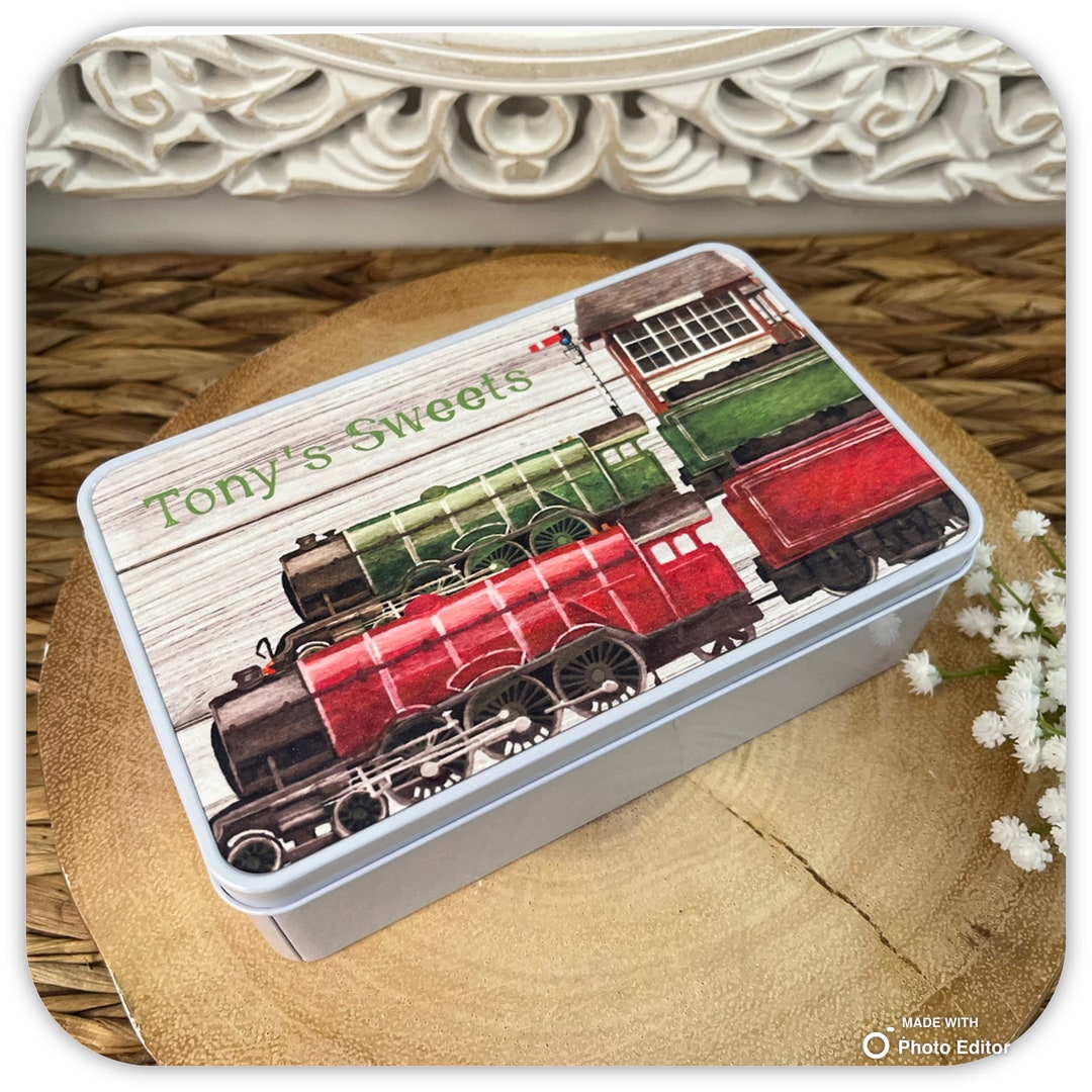 Personalised Train Sweet Tin - Etsy UK