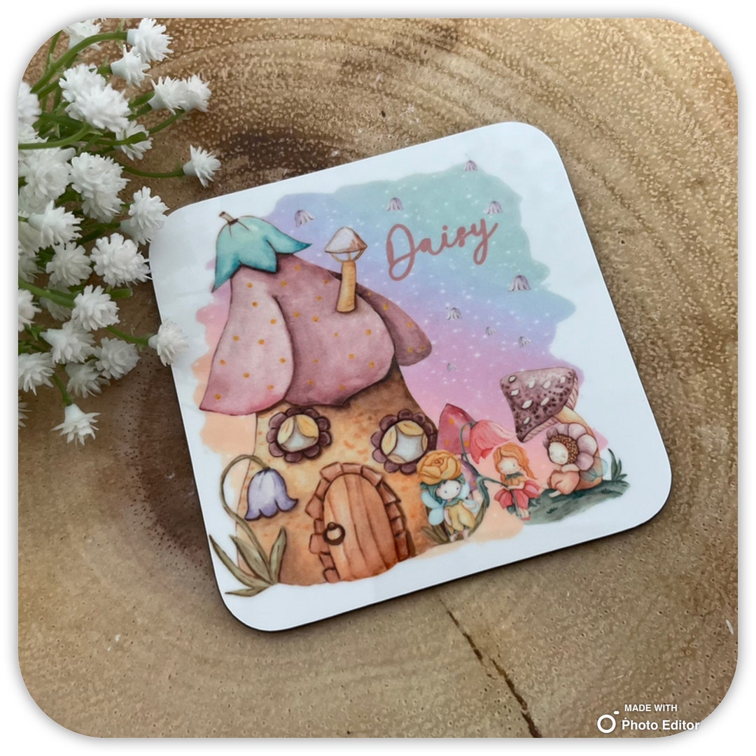 Personalised Fairy Wooden Coaster - Etsy
