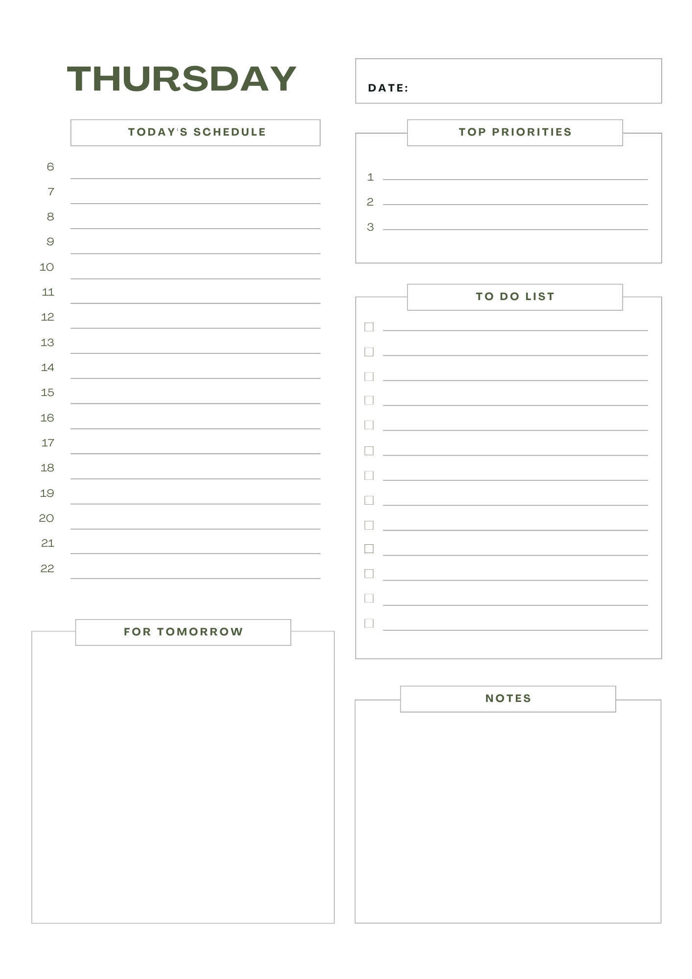 Green Daily Planner for School and Business. Keep Track of Your Time ...
