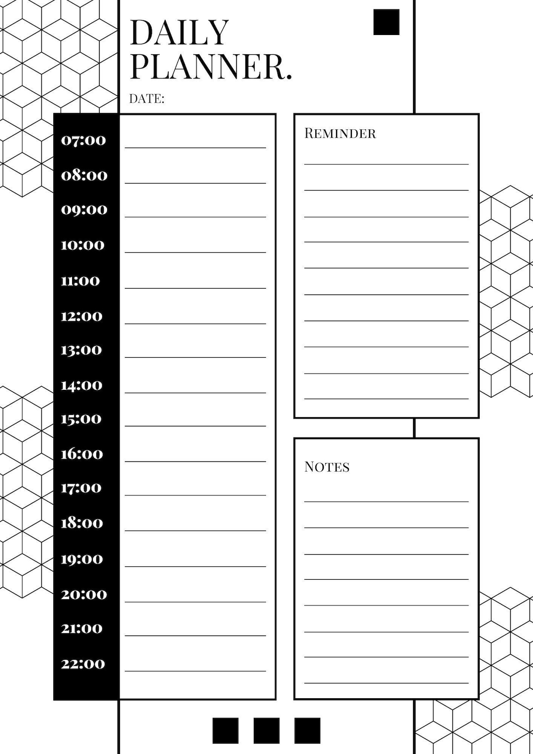 Daily Planner Black and White Template for an Organized Smart Life - Etsy