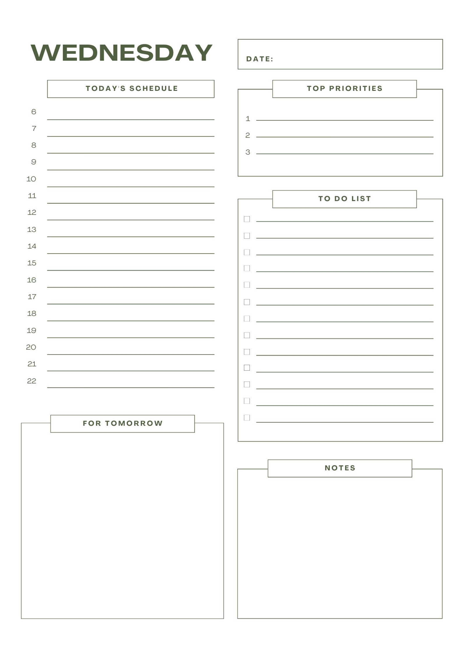 Green Daily Planner for School and Business. Keep Track of Your Time ...