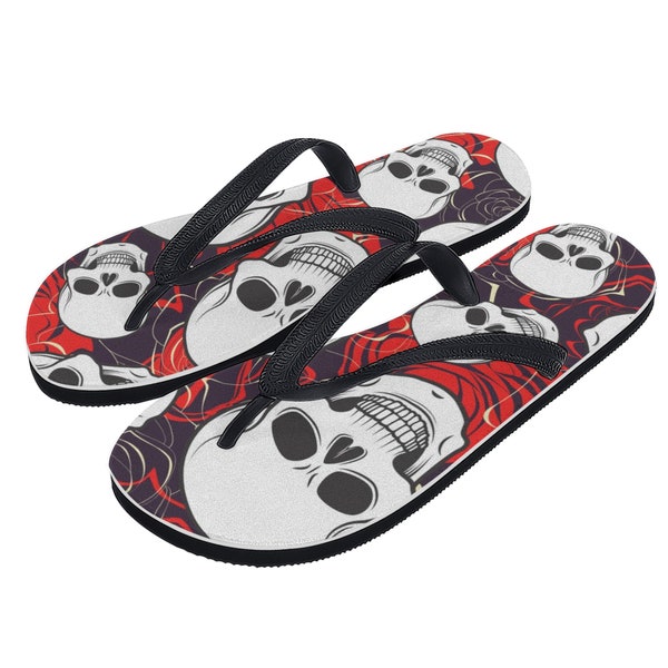 Skull Flip Flops - Etsy