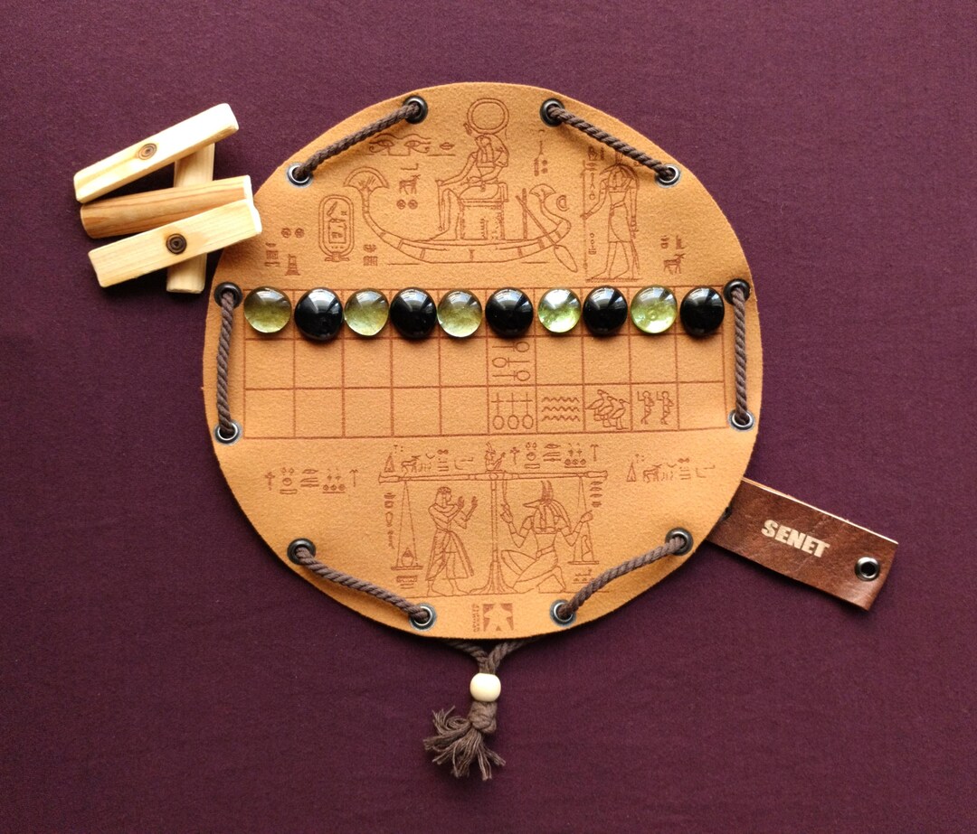 Senet Ancient Historical Egyptian Board Game in Faux Leather Pouch ...