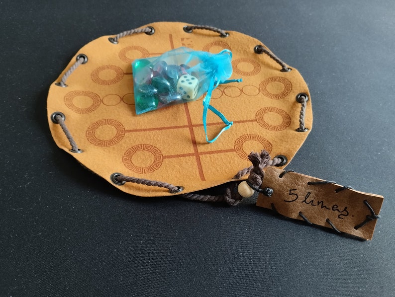 Five Lines Greek-roman Ancient Historic Board Game in Faux Leather ...