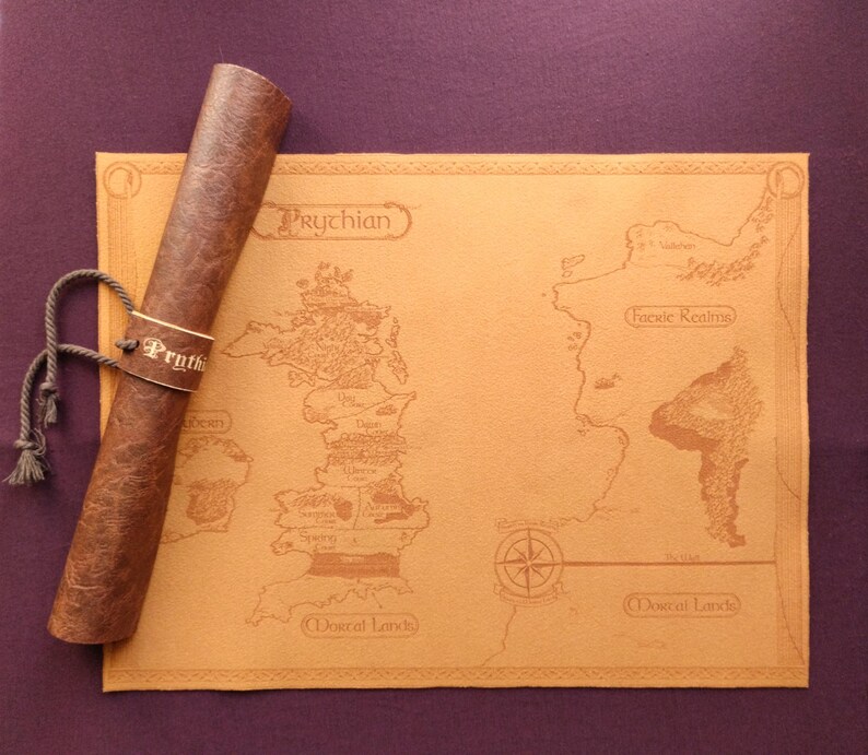 Faux Leather Map of Prythian, Acotar World Map, A Court of Thorns and ...