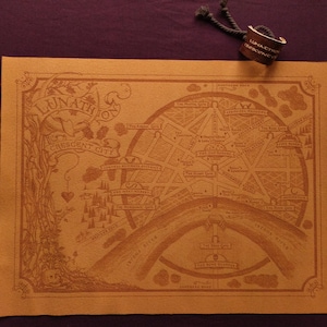 Faux Leather Map of Lunathion, Crescent City, Book Fantasy Map, Larp ...