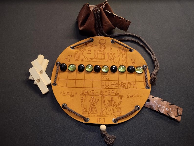 Senet Ancient Historical Egyptian Board Game in Faux Leather Pouch ...