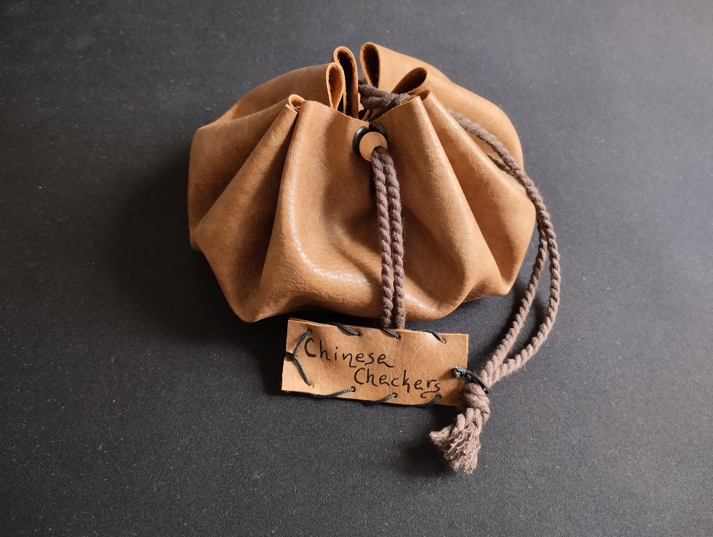 Chinese Checkers Board Game in Faux Leather Pouch, Stern Halma 35cm, 13 ...