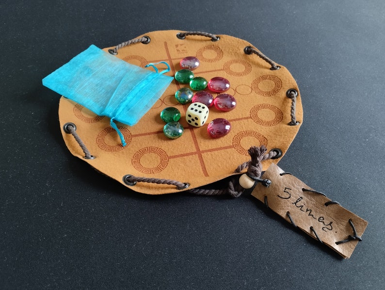 Five Lines Greek-roman Ancient Historic Board Game in Faux Leather ...