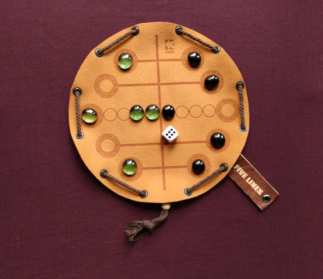 Five Lines Ancient Greek Board Game in Faux Leather Pouch - Etsy