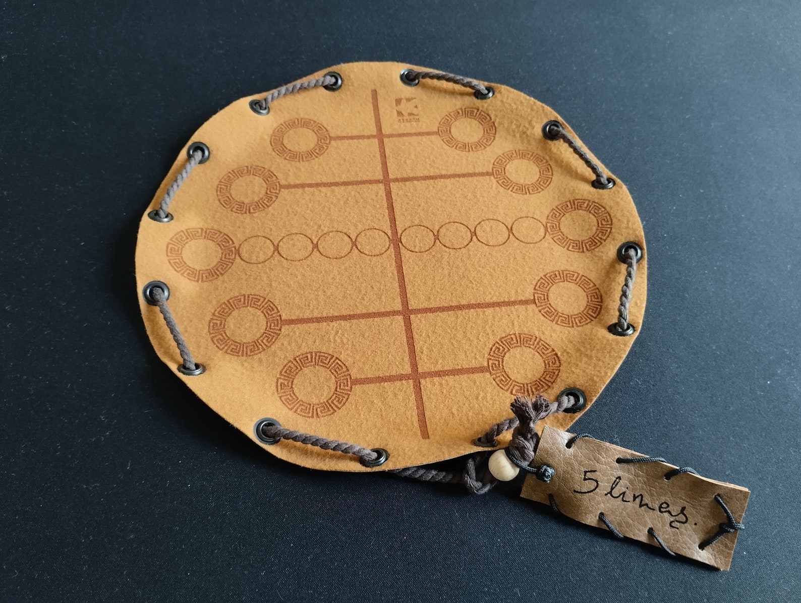 Five Lines Greek-roman Ancient Historic Board Game in Faux Leather ...