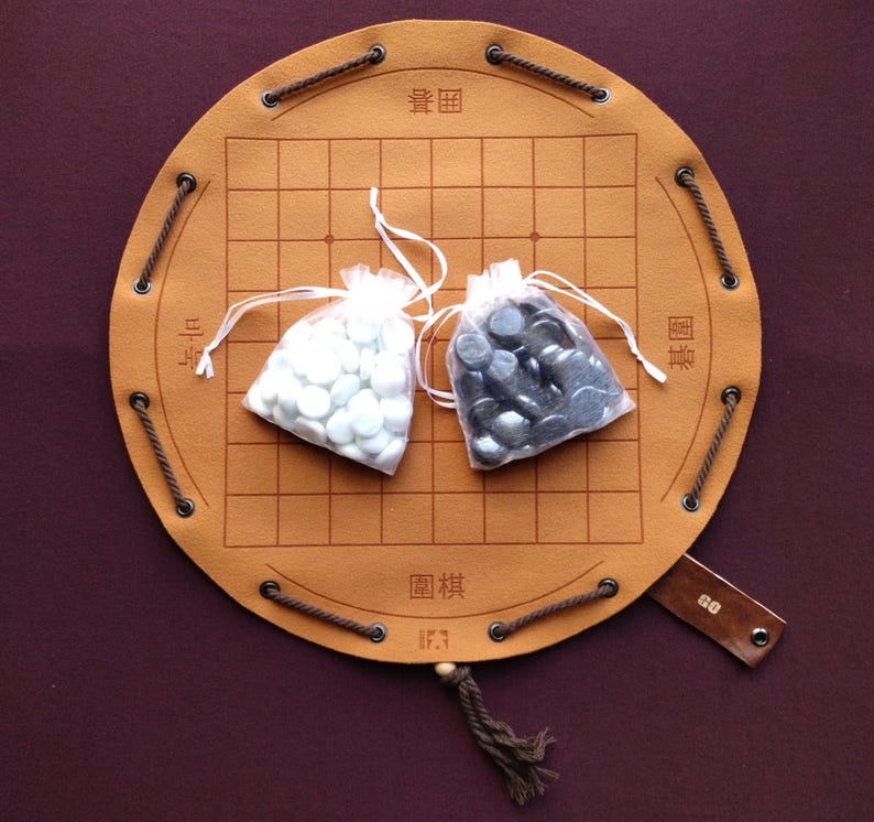Portable Go Ancient Board Game Set in Faux Leather Pouch - Etsy