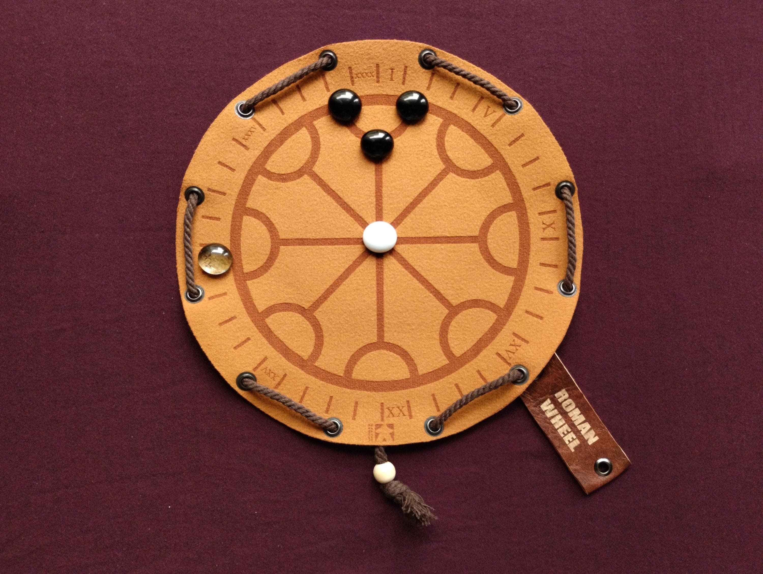 Roman Wheel Bear Hunt Ancient Strategy Board Game in Faux Leather Pouch ...
