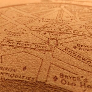Faux Leather Map of Lunathion, Crescent City, Book Fantasy Map, Larp ...
