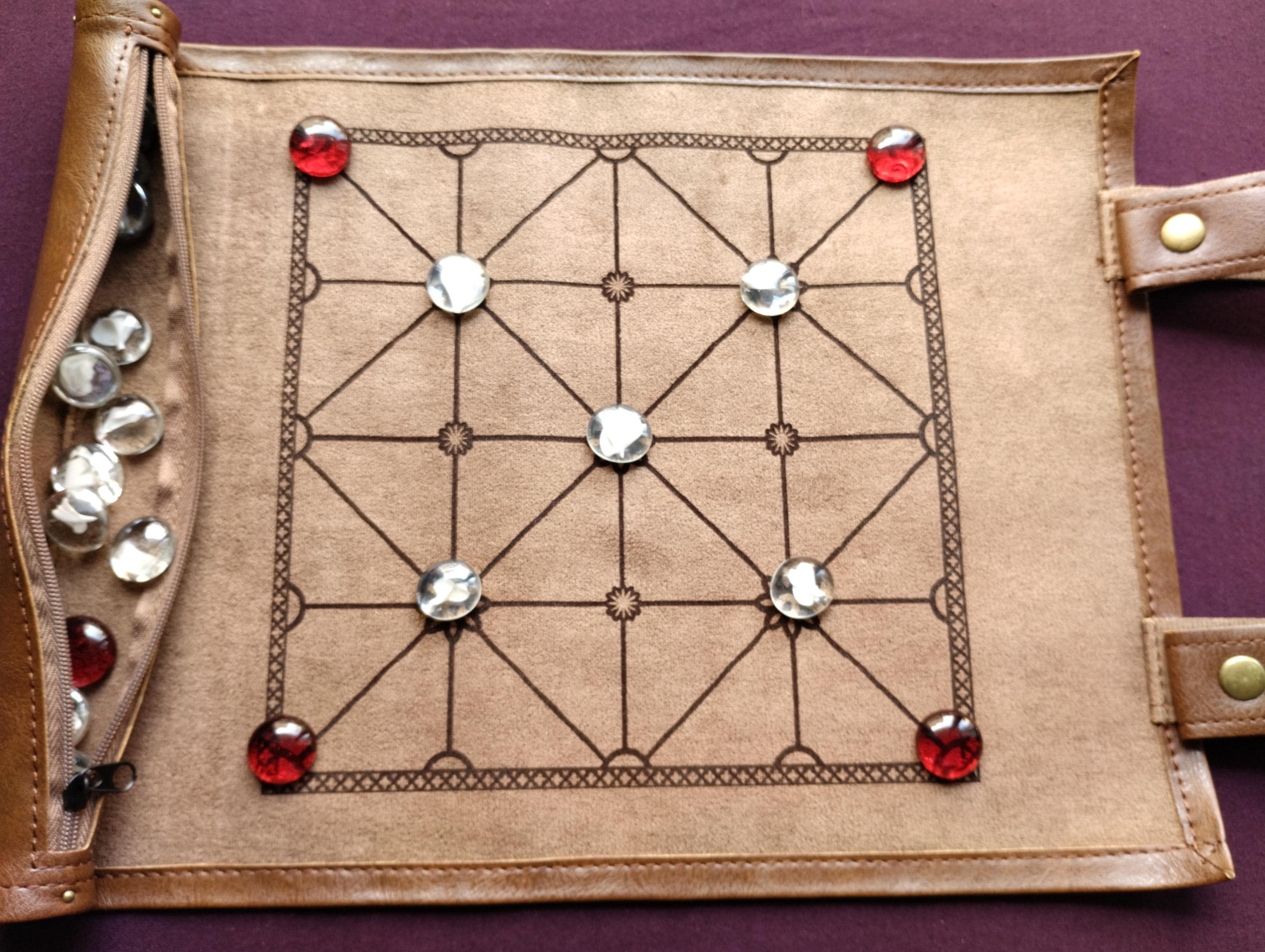 Bagh Chal Tigers and Goats Nepalese Ancient Historic Board Game in Faux ...