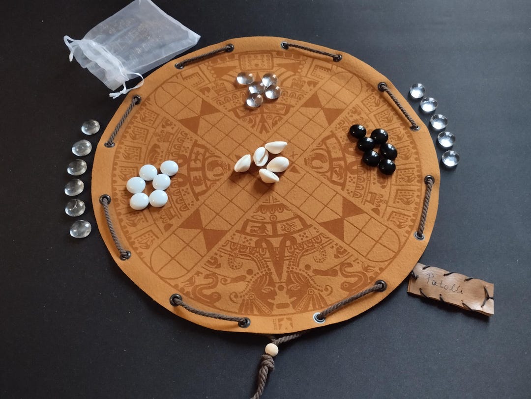 Patolli Ancient Mayan Historical Board Game in Faux Leather Pouch, 35cm ...