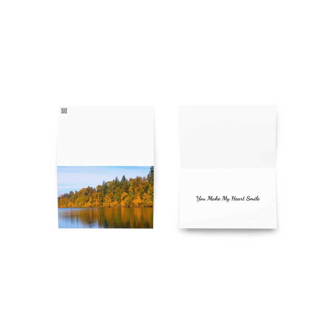 Fall on the River 4x6 Greeting Card You Make My Heart Smile - Etsy