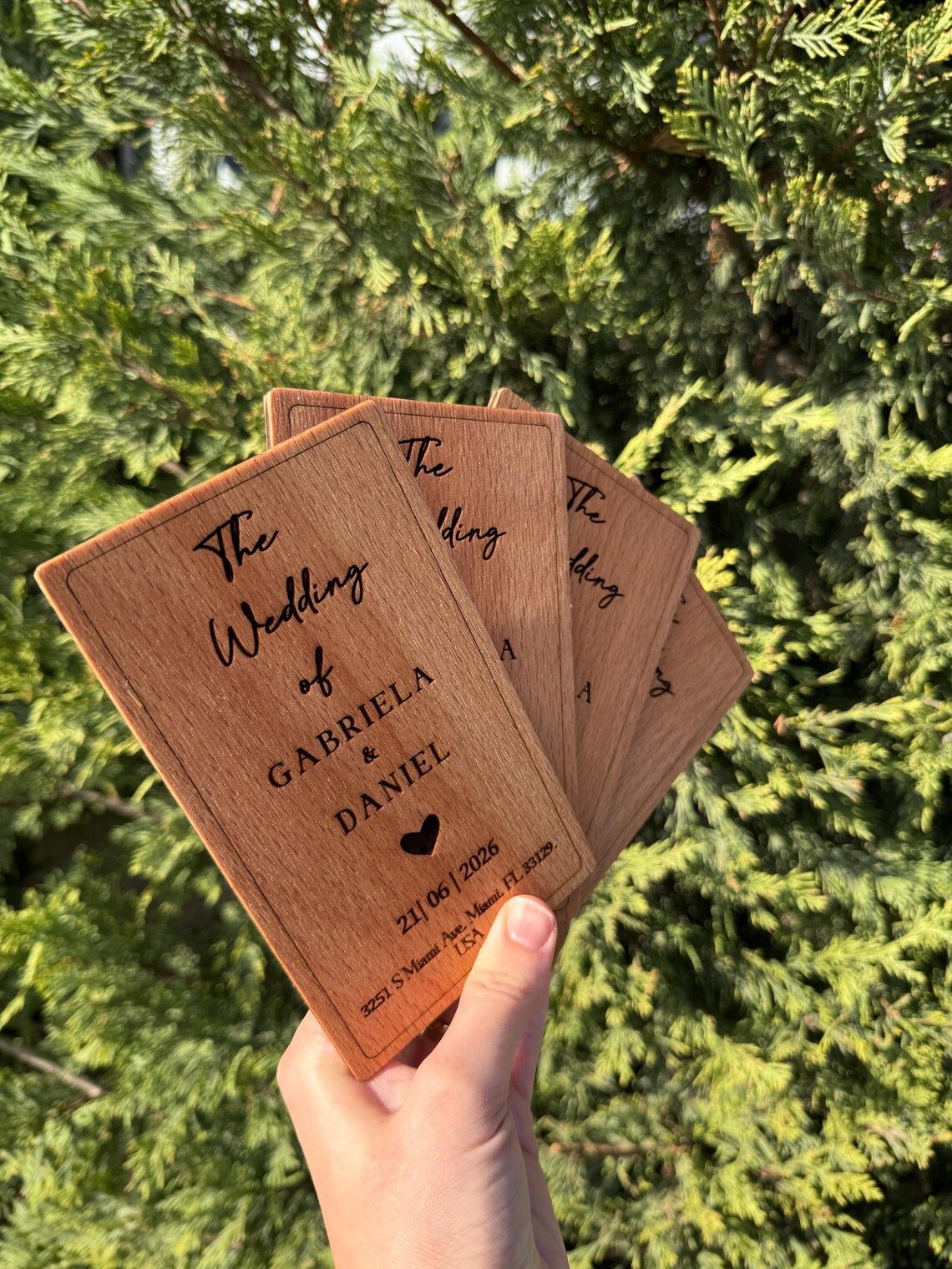 Laser Engraved Wedding Cards, Custom Wooden Wedding Invitations ...