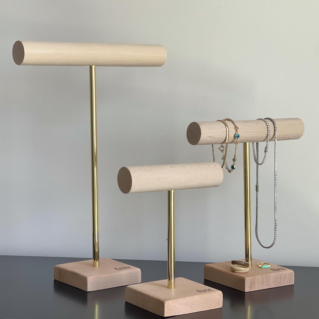 Wood Jewerly Organizer Stand- Wooden Bracelet & Watch Display Stand ...