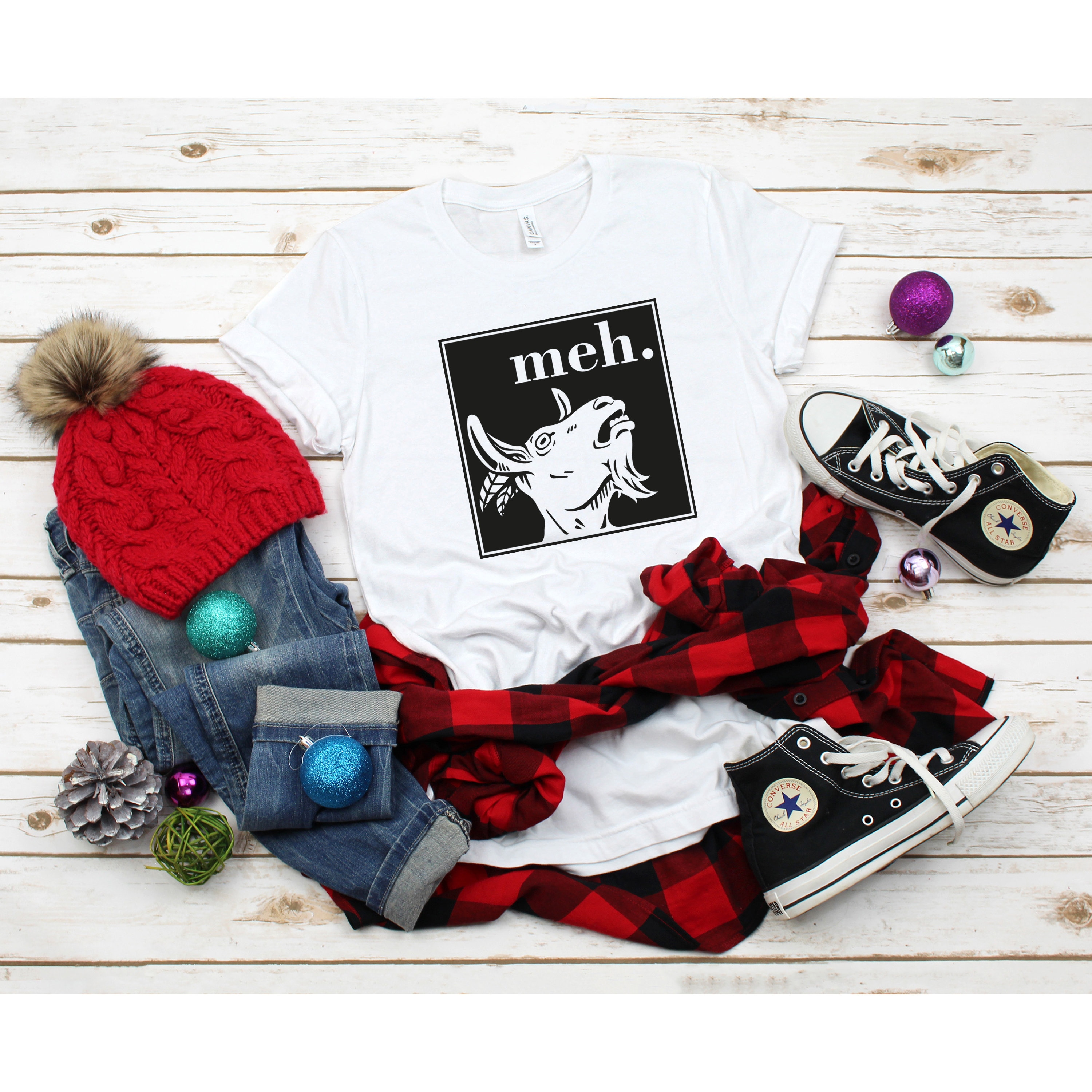 Goat Cute Shirt, Goat Tshirt For Woman, Cute Goats Shirt, Meh Goat ...