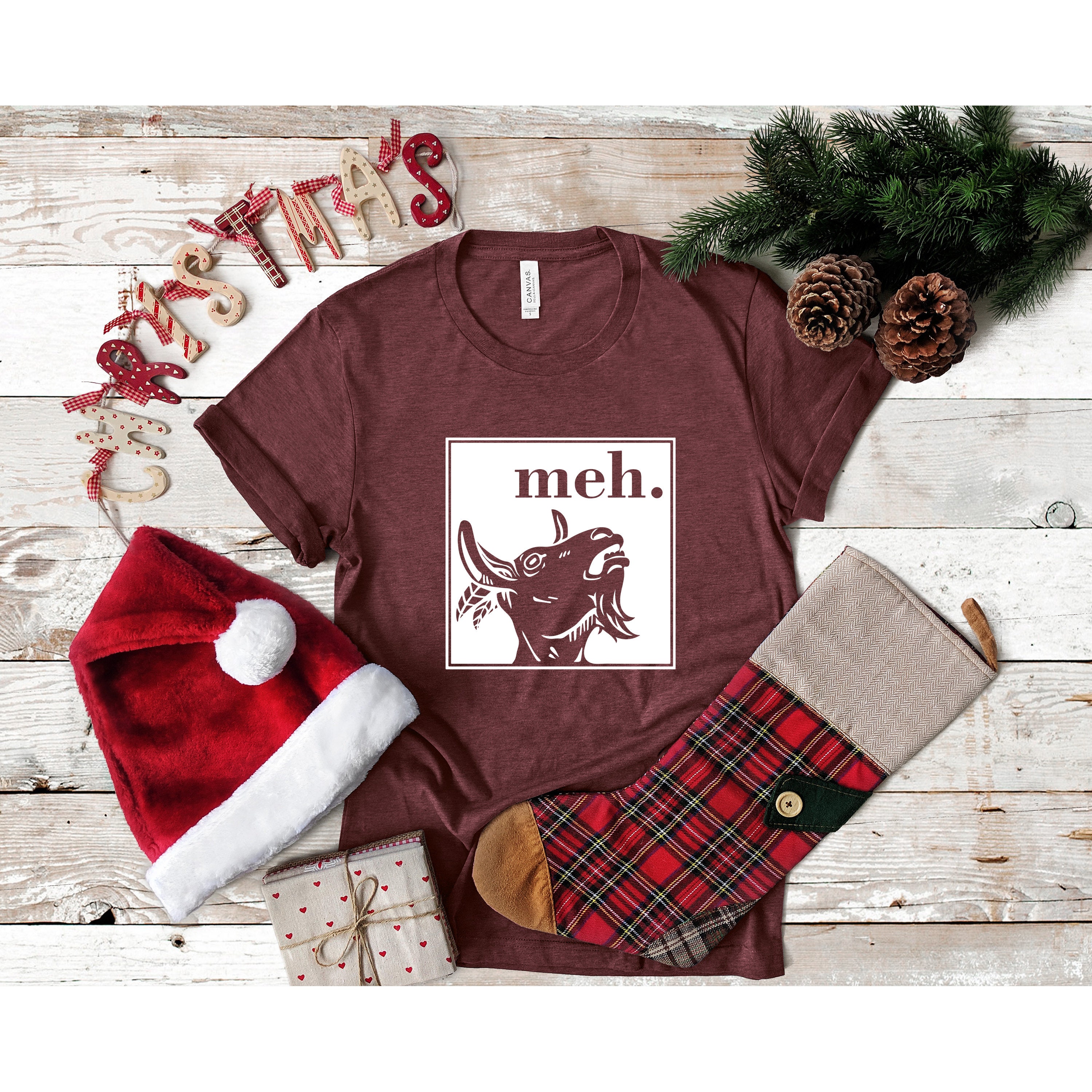 Goat Cute Shirt, Goat Tshirt For Woman, Cute Goats Shirt, Meh Goat ...