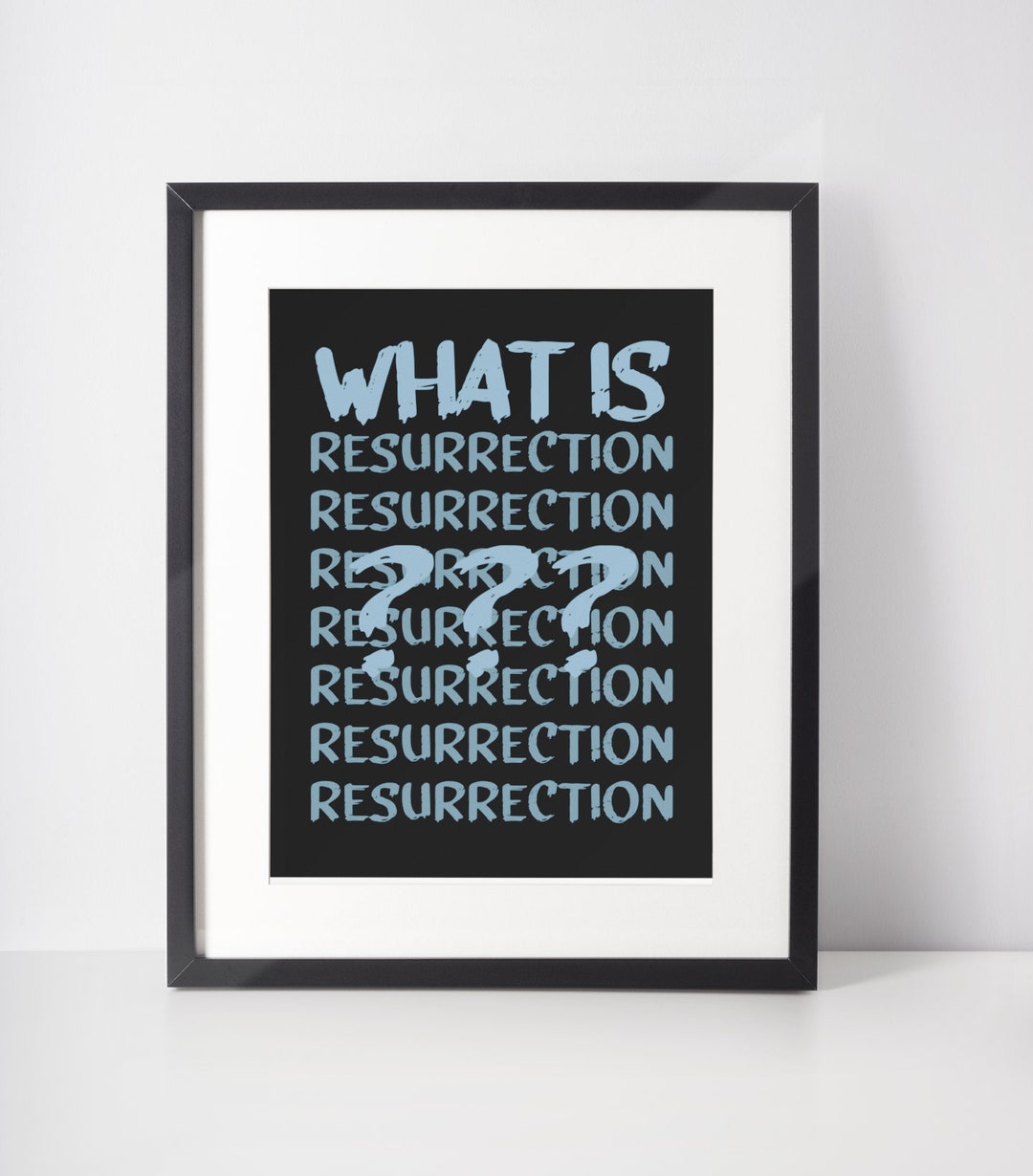 Light Blue Word Art, Unique Typography, Street Art, Easter Decor Art ...