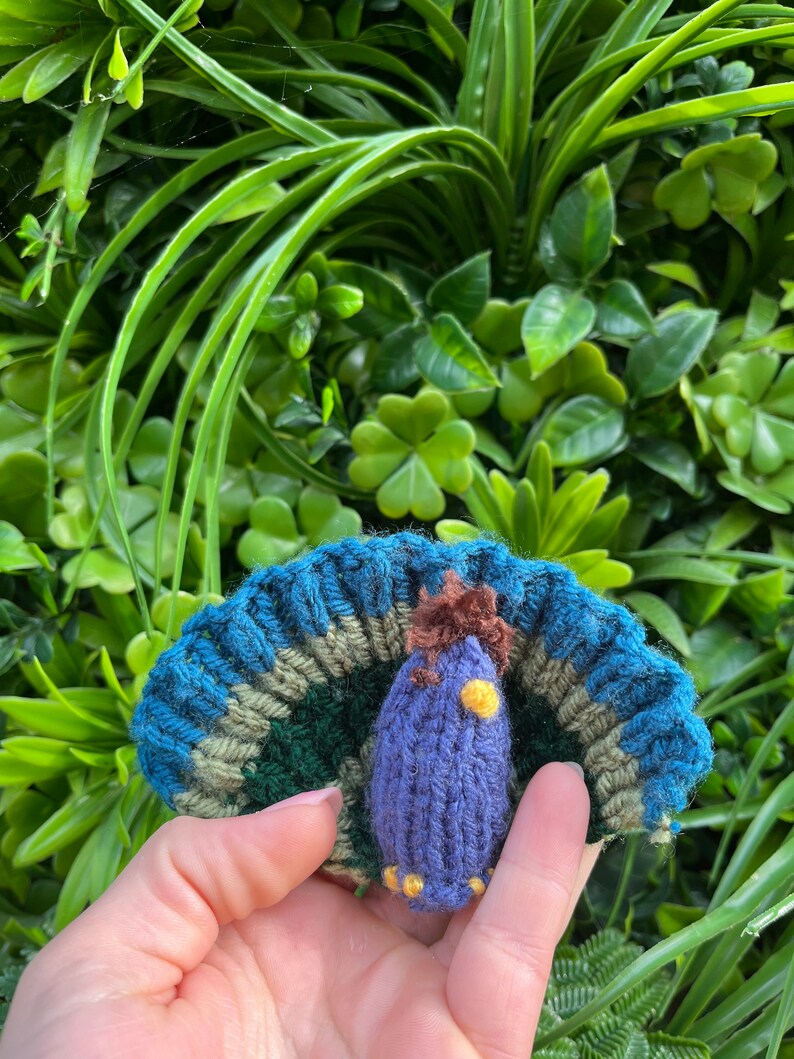 Handmade Knitted Amigurumi Peacock Stuffed Plushie - Etsy