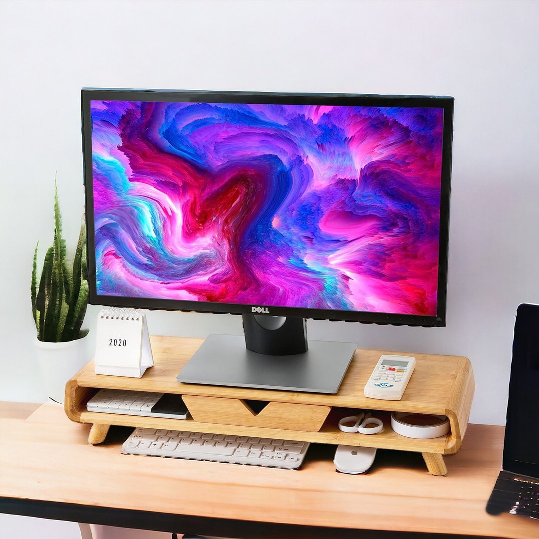 Wood Monitor Stand Riser No Assembly Required Exquisite Stand - Etsy