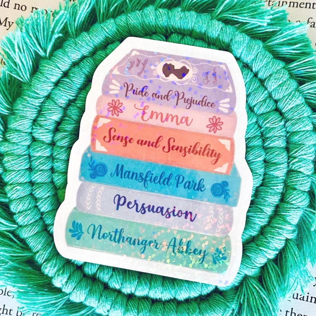 Jane Austen Novels Sticker | Vinyl Sticker | Jane Austen Sticker - Etsy