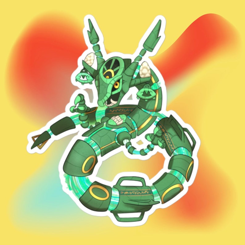 Zonai Rayquaza, Original Pokemon Art, Bubble-free Pokemon Stickers - Etsy