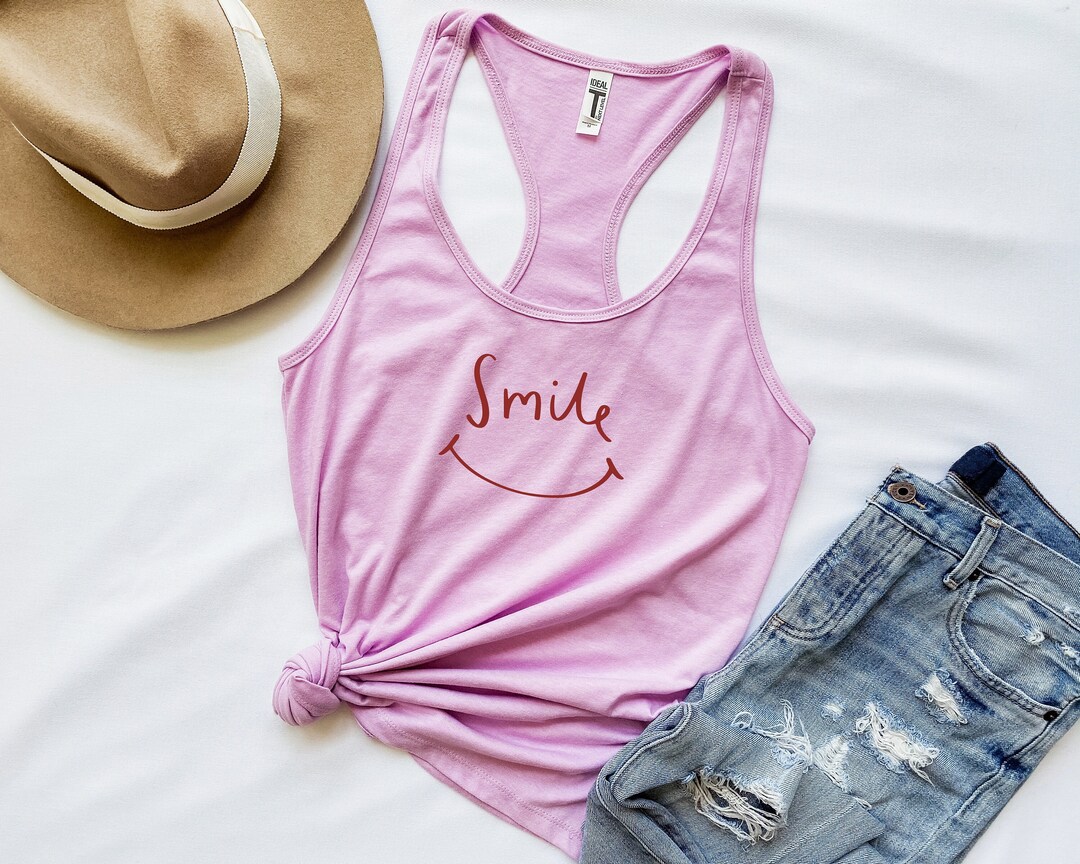 Smile Tank Top, Smiley Face Tank Top, Inspirational Tank Top, Positive ...