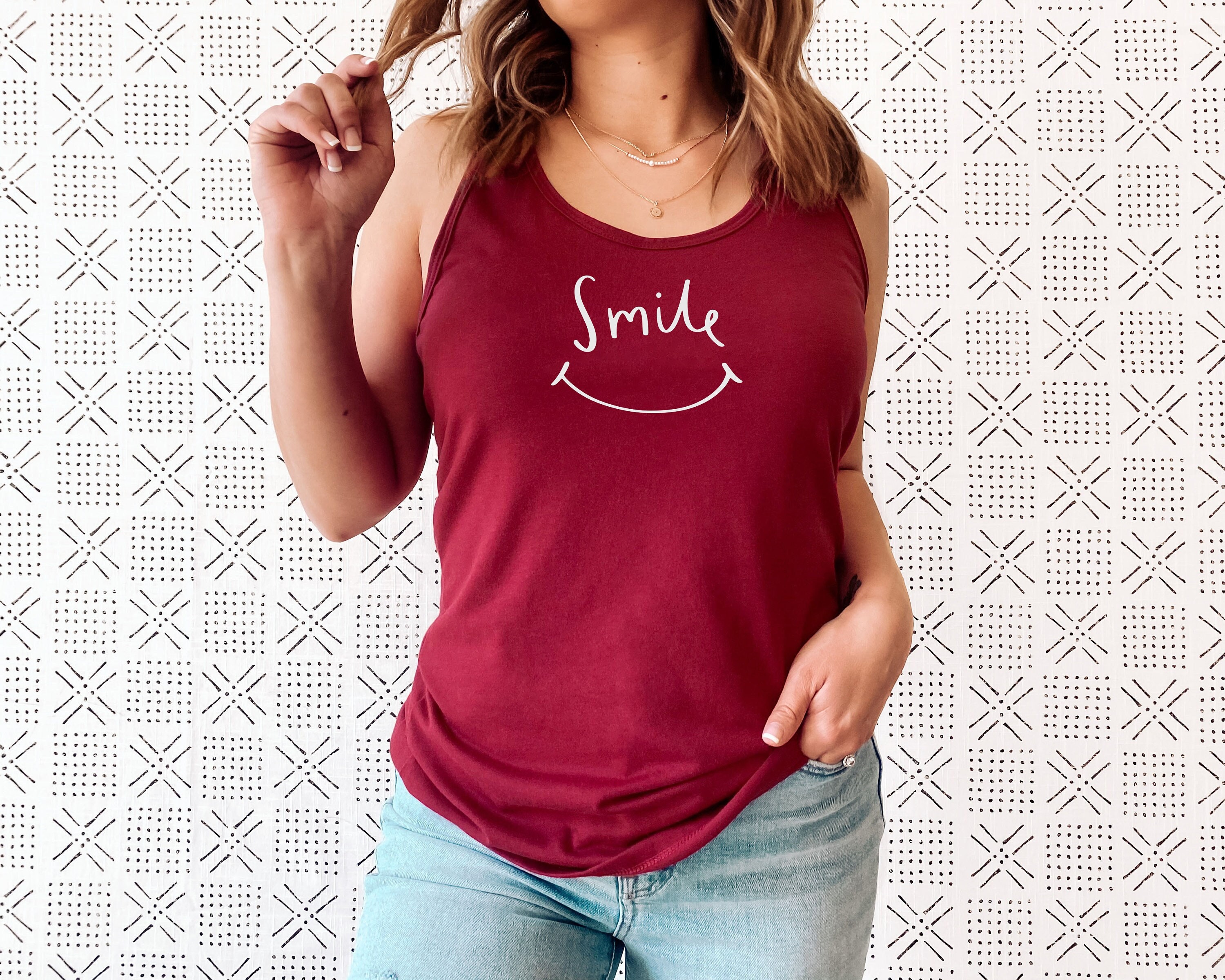 Smile Tank Top, Smiley Face Tank Top, Inspirational Tank Top, Positive ...