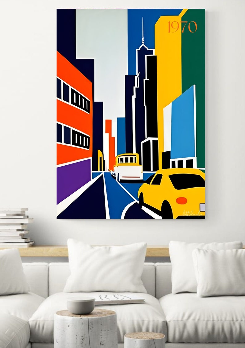 Colorful 1970s Henri Matisse Inspired Digital Art Print Poster Vibrant ...