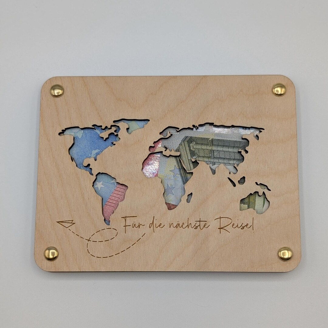 Money Gift World Map, Gift Card for Wedding, Gift Idea Personalized for ...