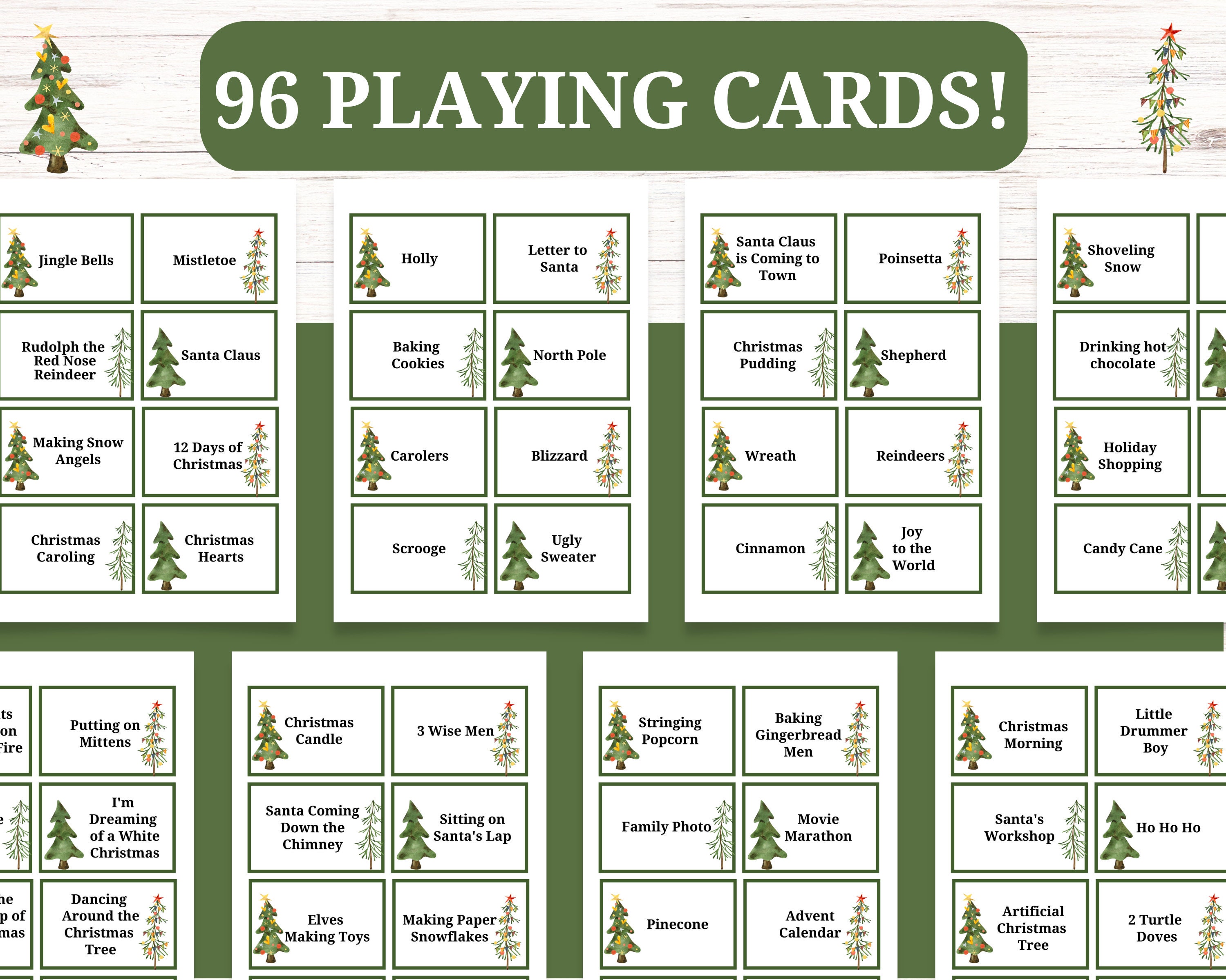 Christmas Charades Printable Game, Charades Cards, Christmas Pictionary ...