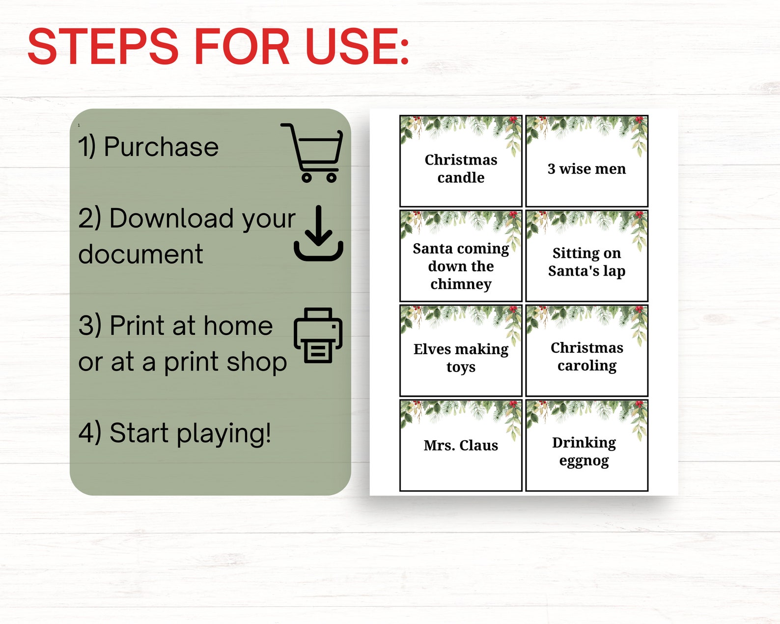 Christmas Charades Printable Game, Charades Cards, Christmas Pictionary ...