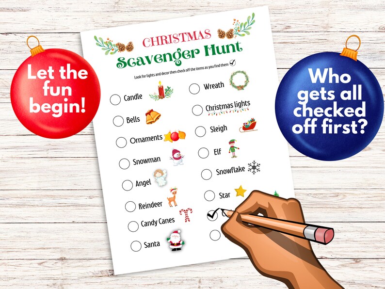Christmas Scavenger Hunt Printable for Kids Xmas Scavenger Hunt ...