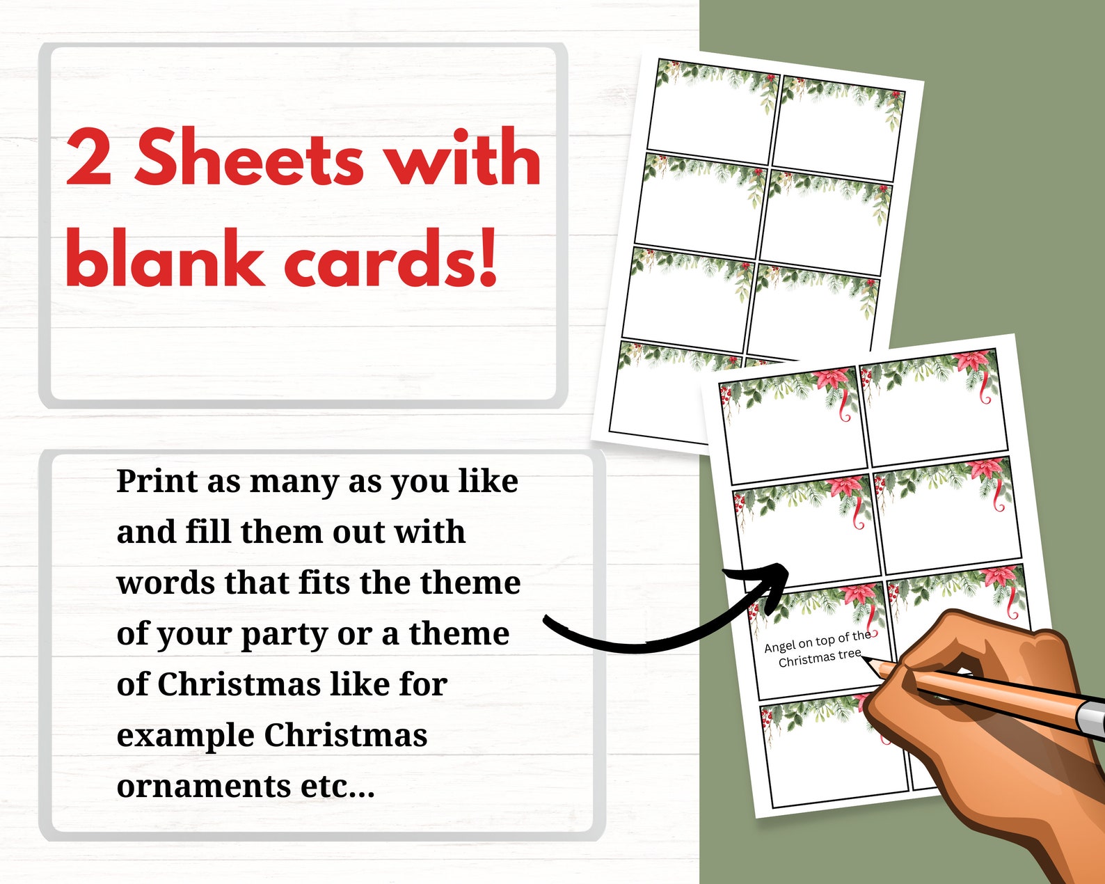 Christmas Charades Printable Game, Charades Cards, Christmas Pictionary ...