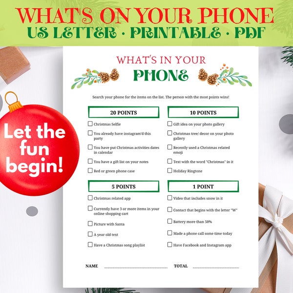 Christmas Whats on Your Phone - Etsy